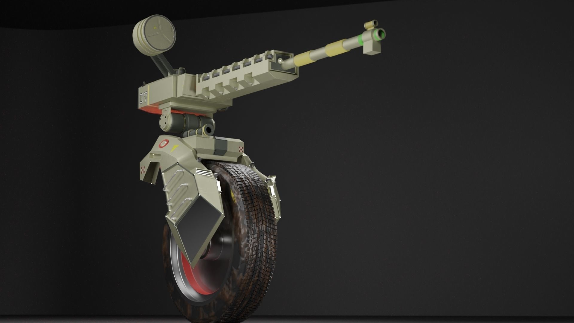 Sci Fi drone weaponized vehicle made with blender 3D model rigged ...