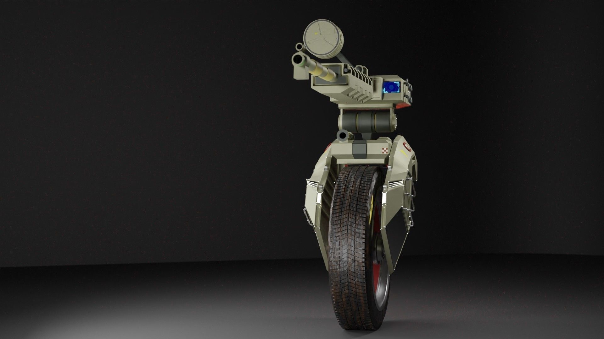 Sci Fi drone weaponized vehicle made with blender 3D model rigged ...