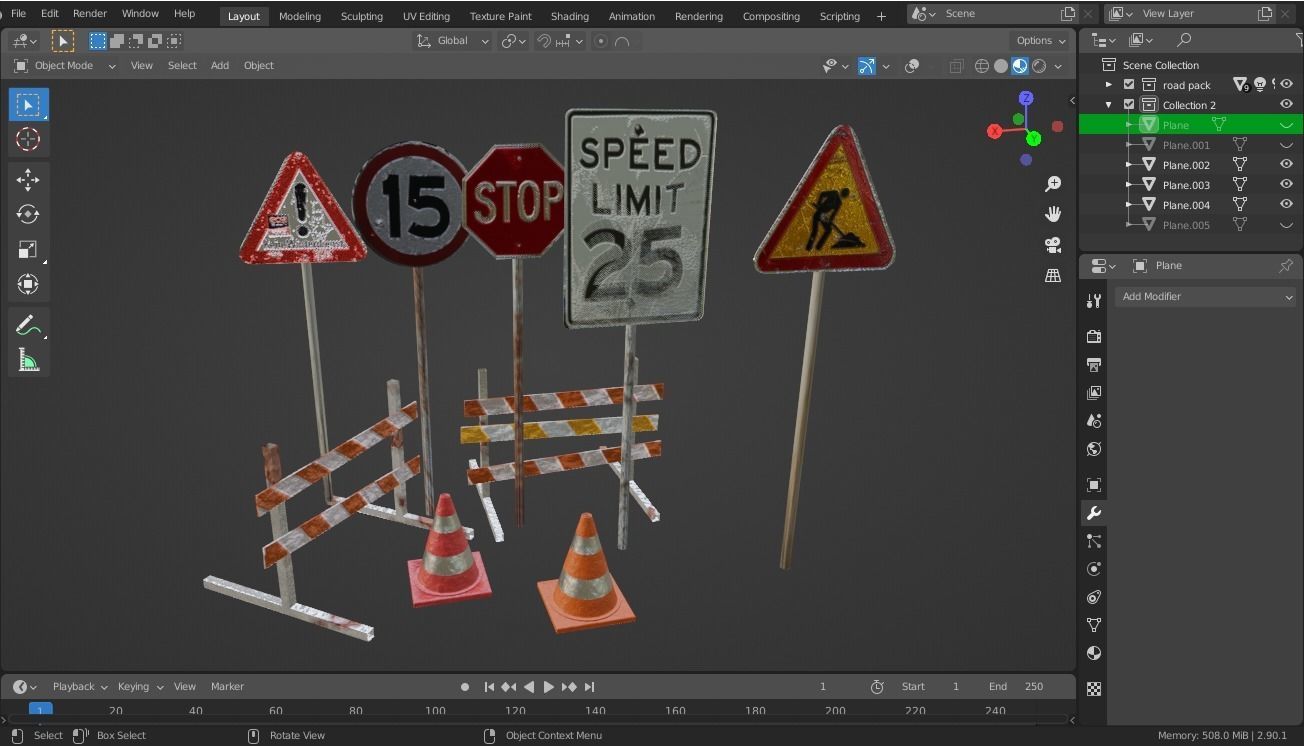 Traffic signs and equipments 3D model | CGTrader