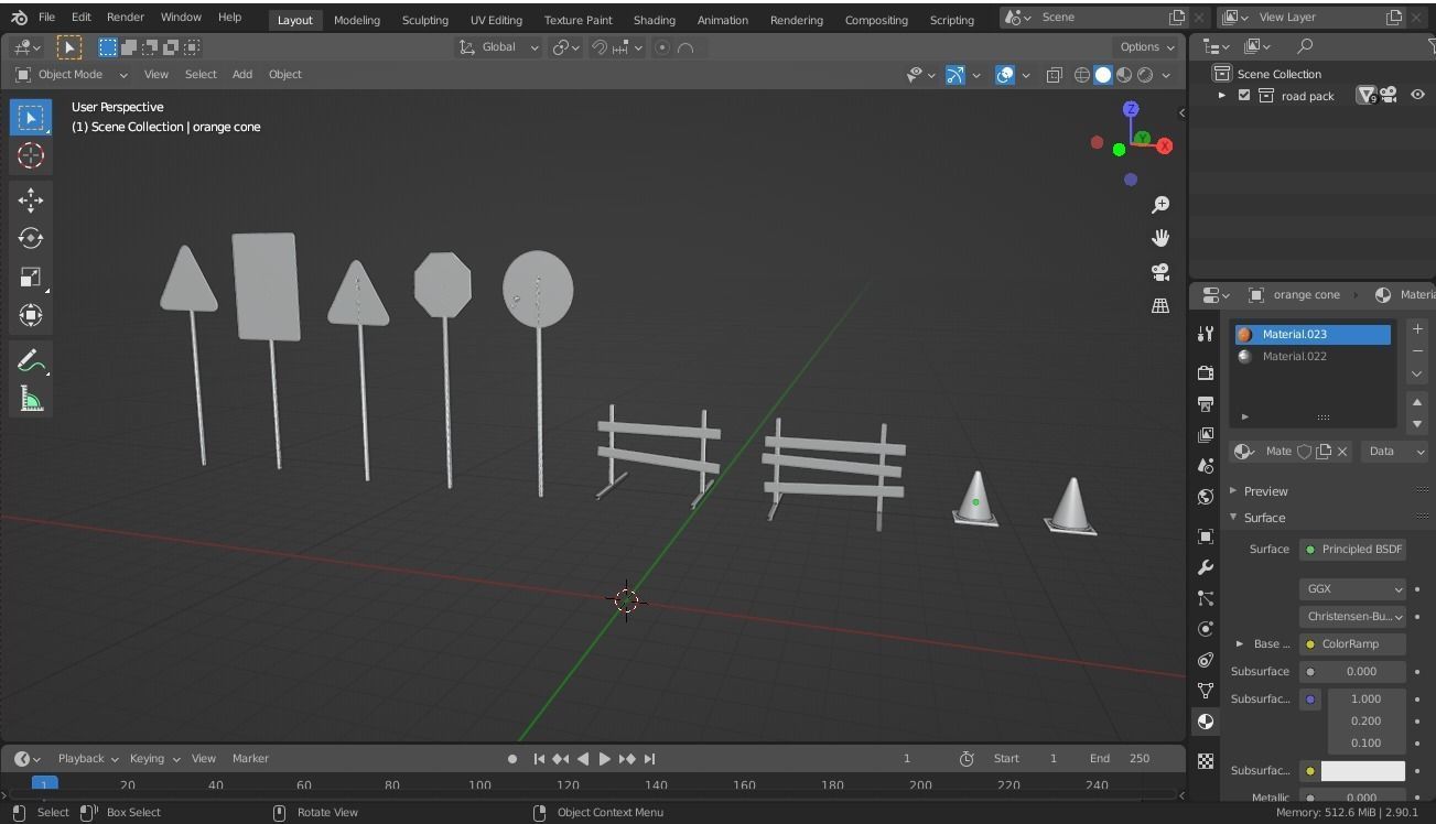 Traffic signs and equipments 3D model | CGTrader