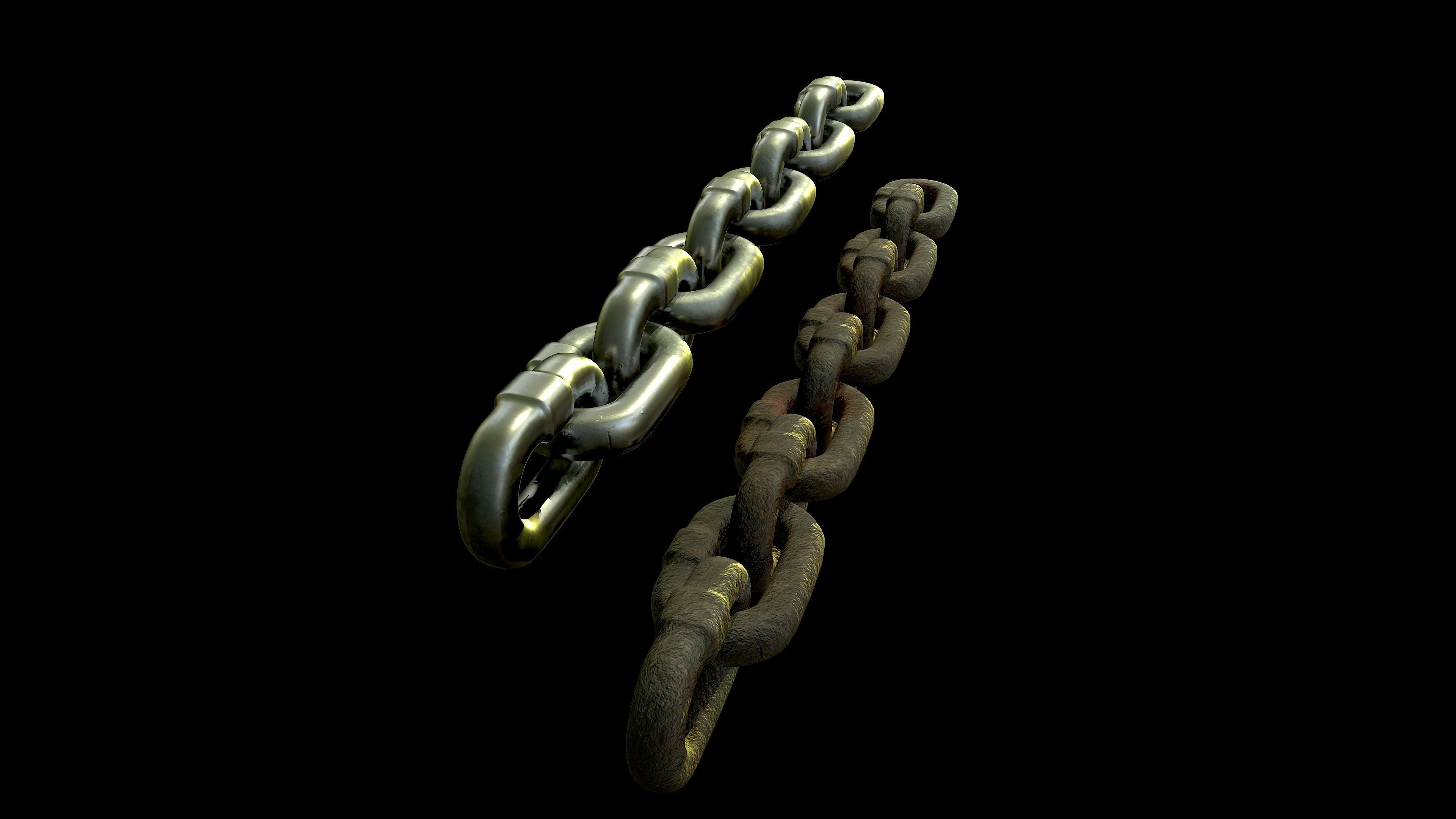 Steel chain 3D model | CGTrader