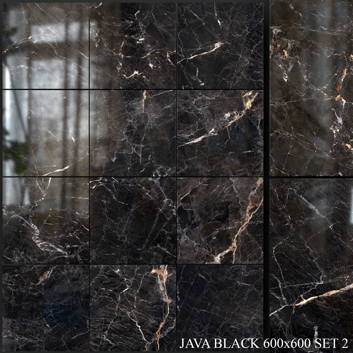 Yurtbay Seramik Java Black 600x600 Set 2 3D model | CGTrader