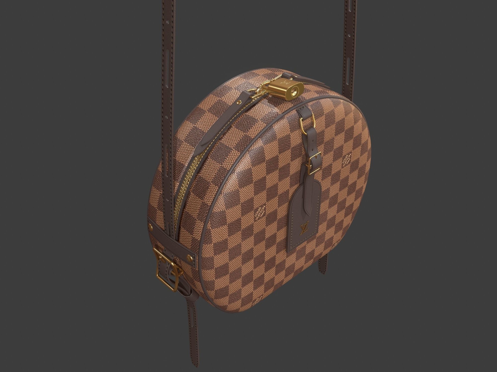 3D model Louis Vuitton Boite Chapeau Souple Bag Damier Ebene Saffron VR ...