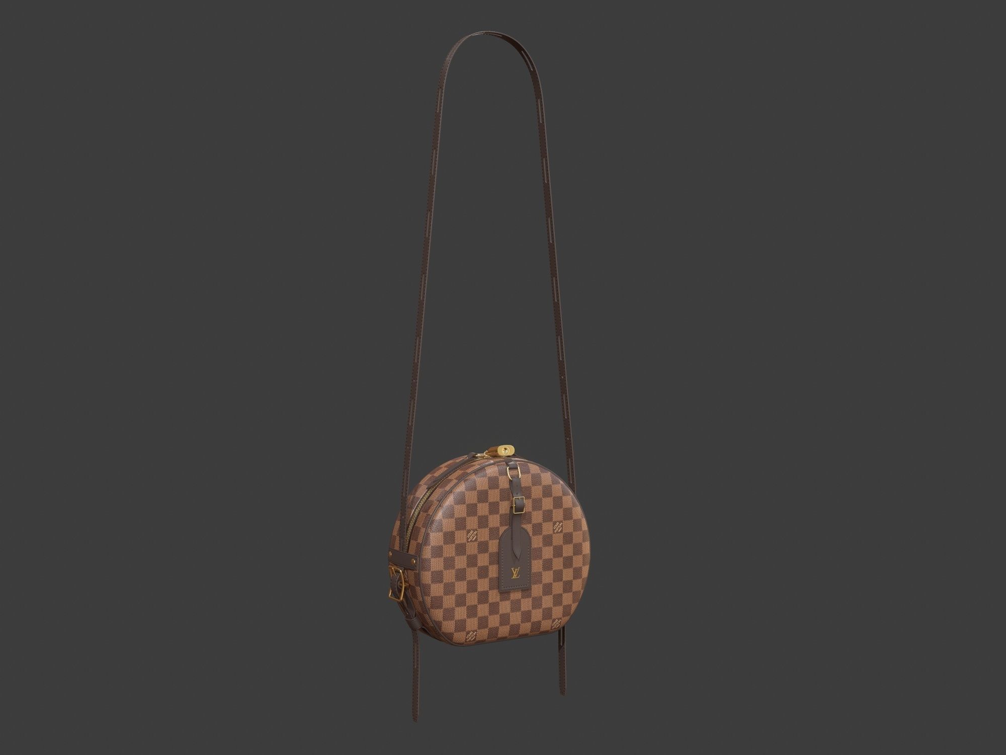 3D model Louis Vuitton Boite Chapeau Souple Bag Damier Ebene Saffron VR ...