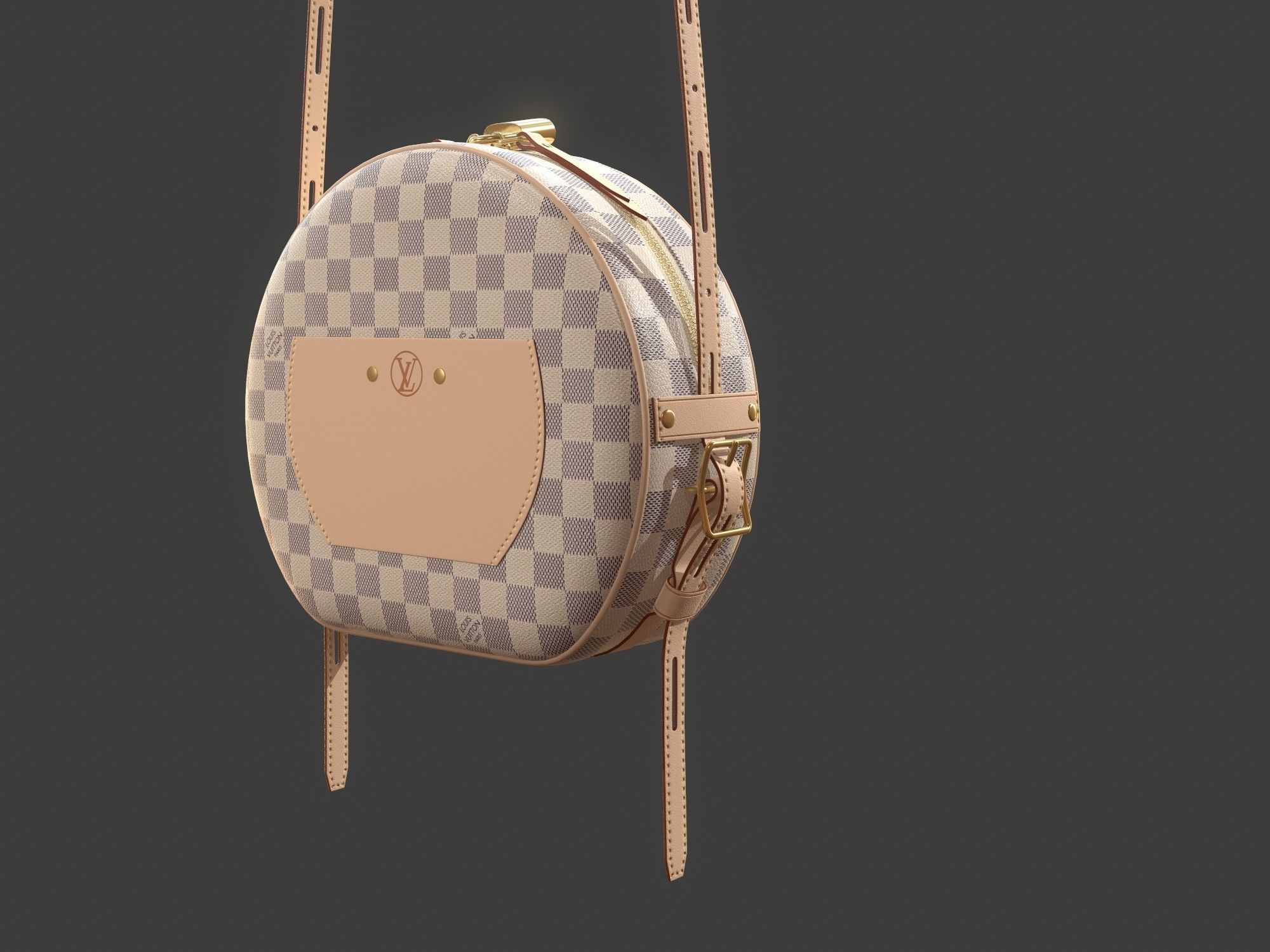 3D model Louis Vuitton Boite Chapeau Souple Bag Azur Damier Ebene Pink ...