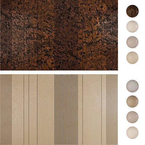 3D model Wood panel set 2 VR / AR / low-poly | CGTrader
