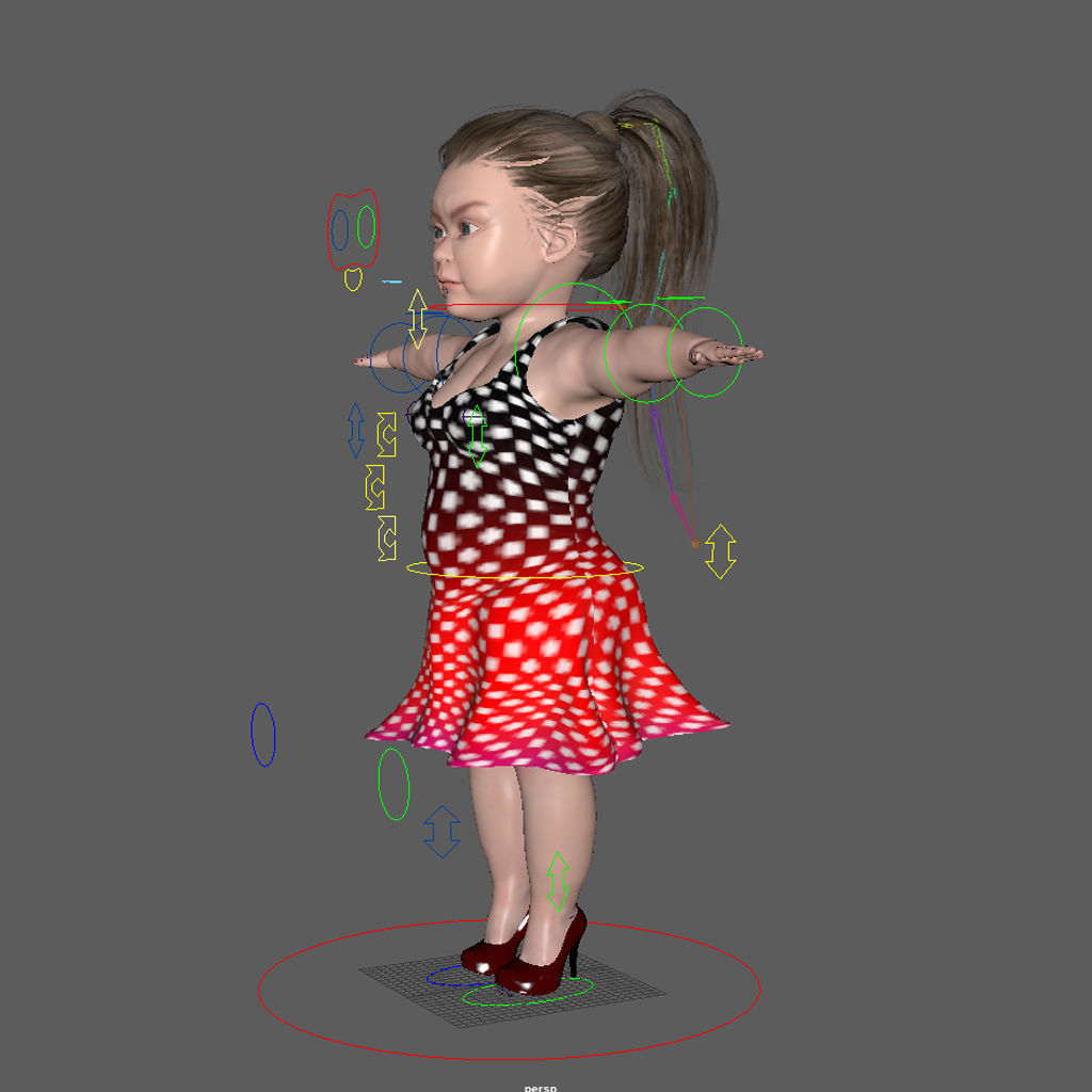 3D model Full Rigged Cute Chubby Girl VR / AR / low-poly | CGTrader