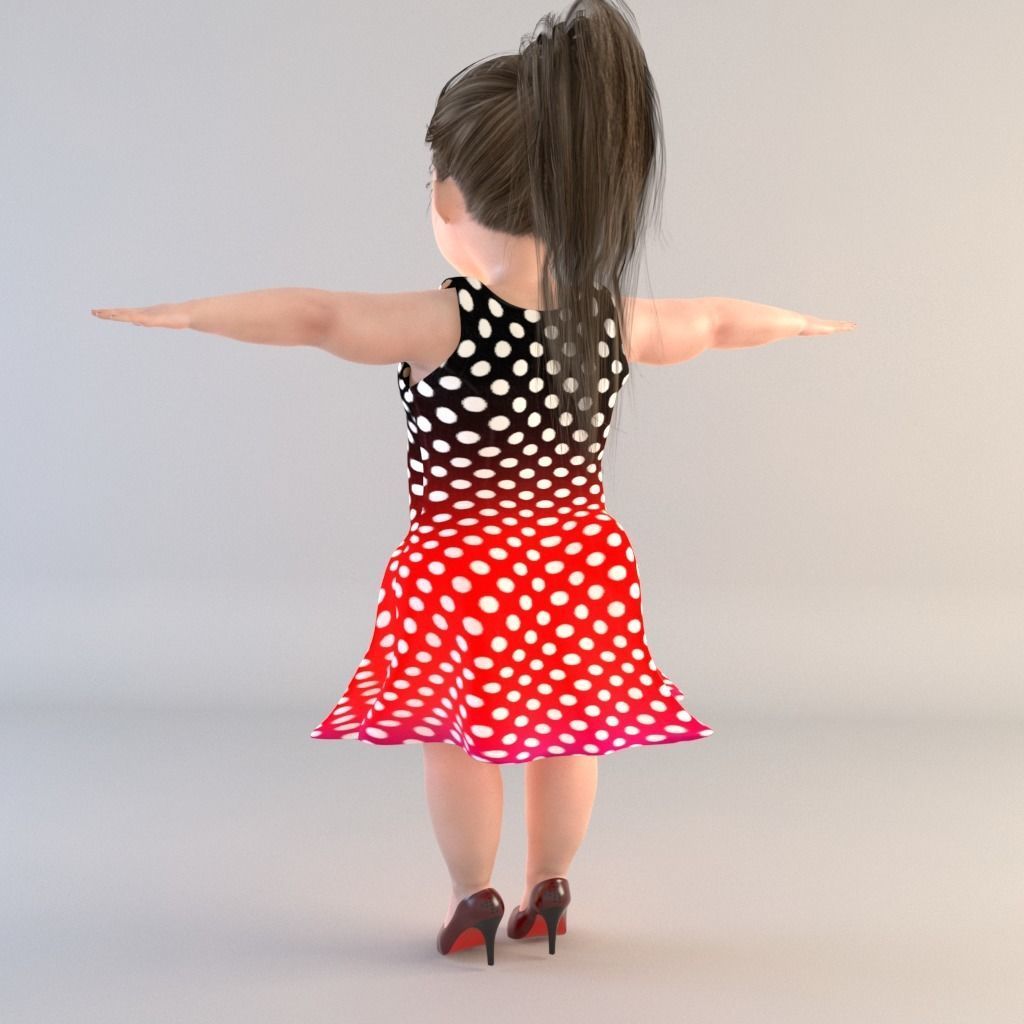 3D model Full Rigged Cute Chubby Girl VR / AR / low-poly | CGTrader