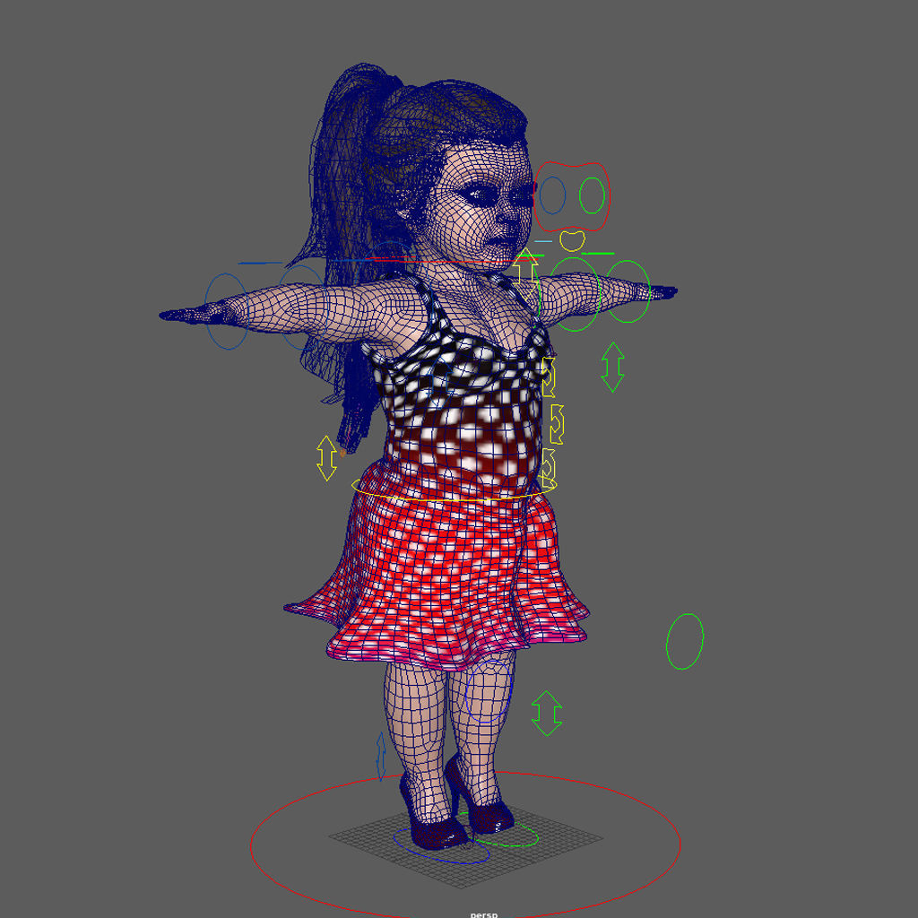 3D model Full Rigged Cute Chubby Girl VR / AR / low-poly | CGTrader