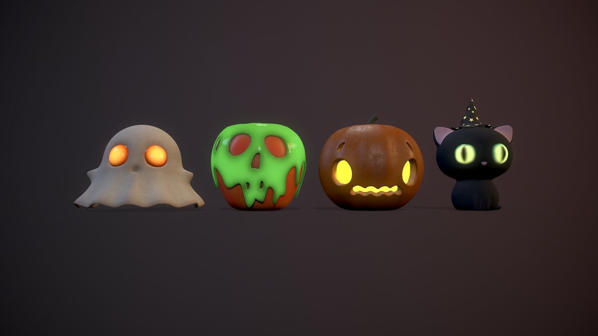 Decor set Halloween 3D model | CGTrader