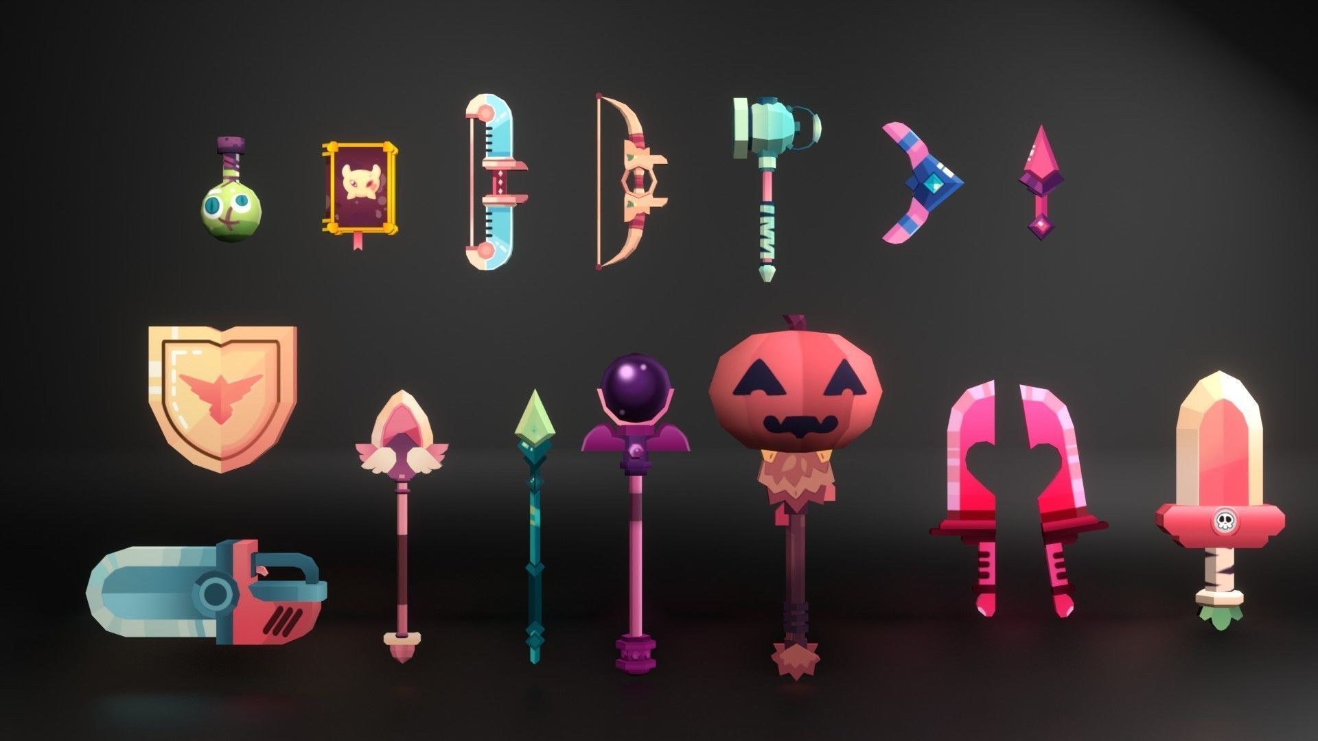 3D model Assets Weapon Lowpoly Game Mobile VR / AR / low-poly | CGTrader