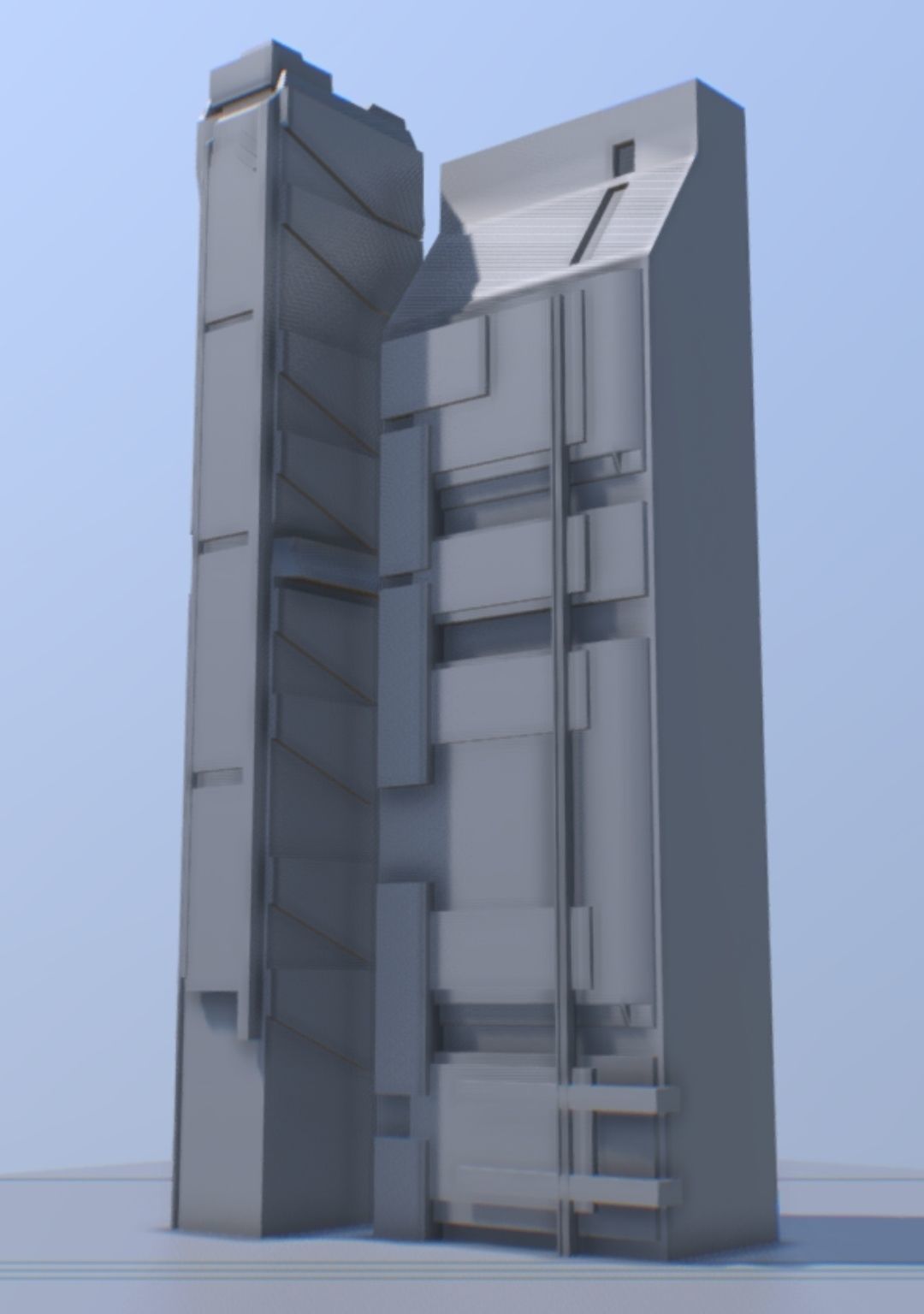 3D model futuristic building 009 VR / AR / low-poly | CGTrader