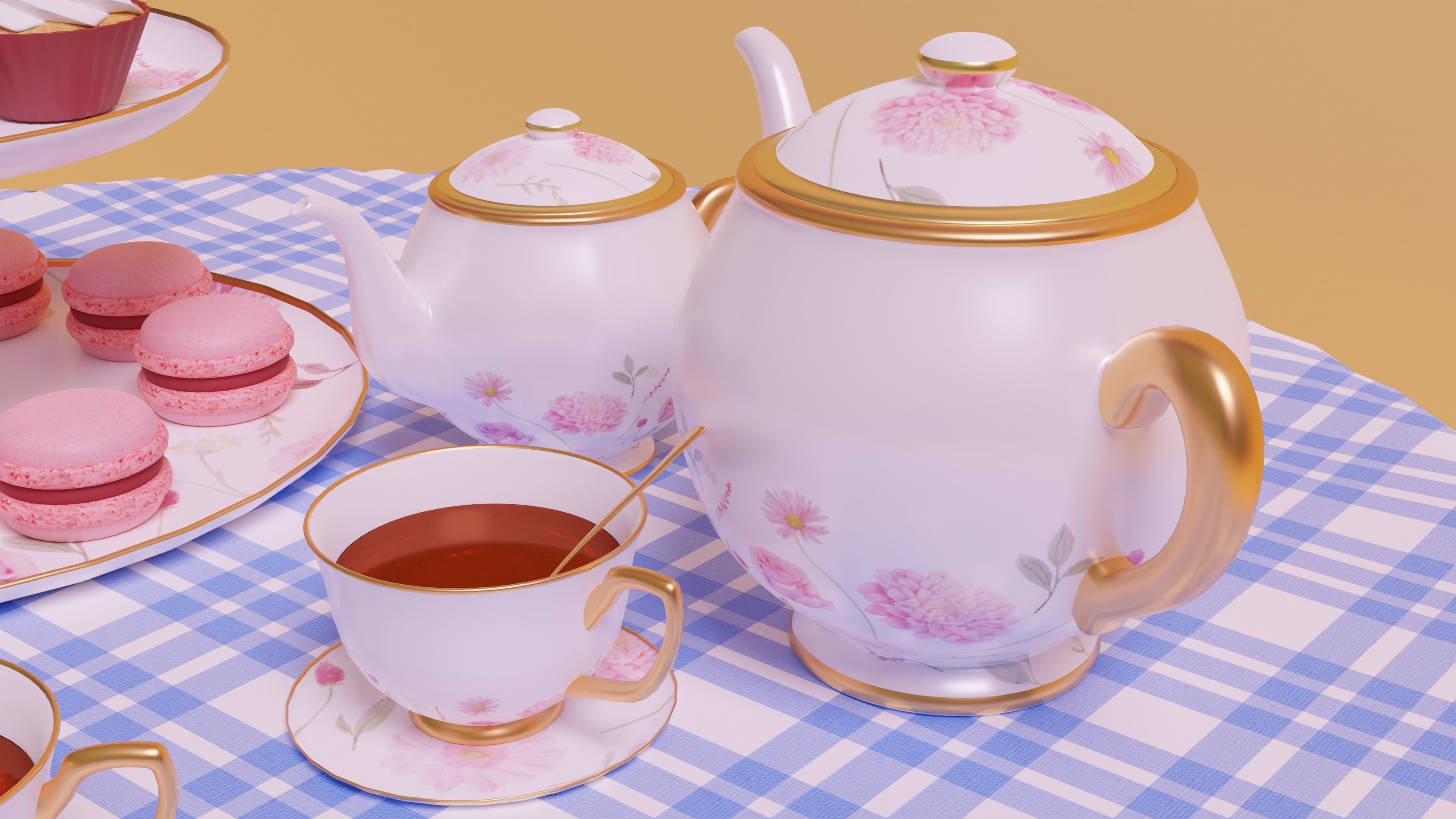 Set tea Party 3D model | CGTrader