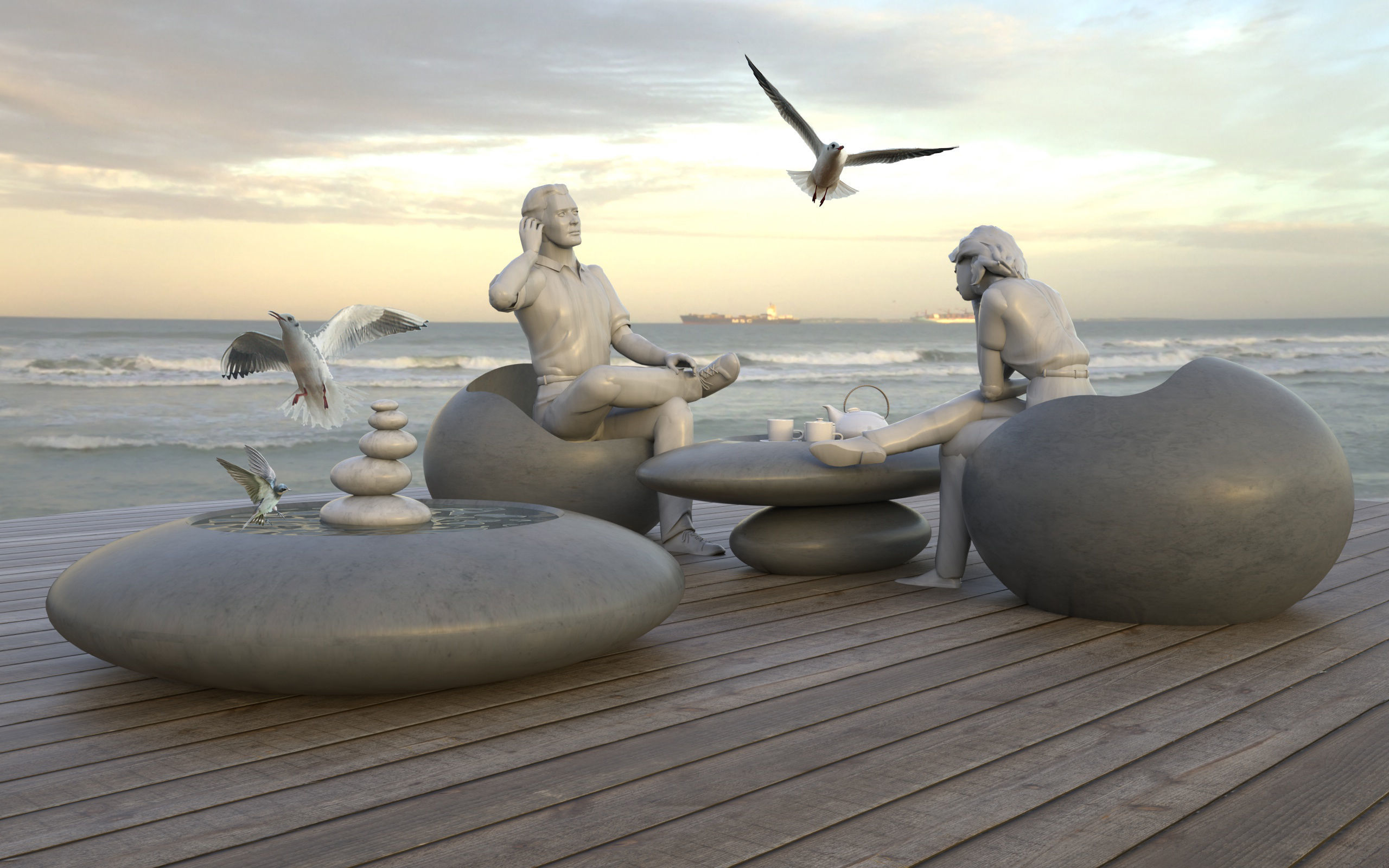 YOGA SPECIAL STONE SEATING 3d model 3D model | CGTrader