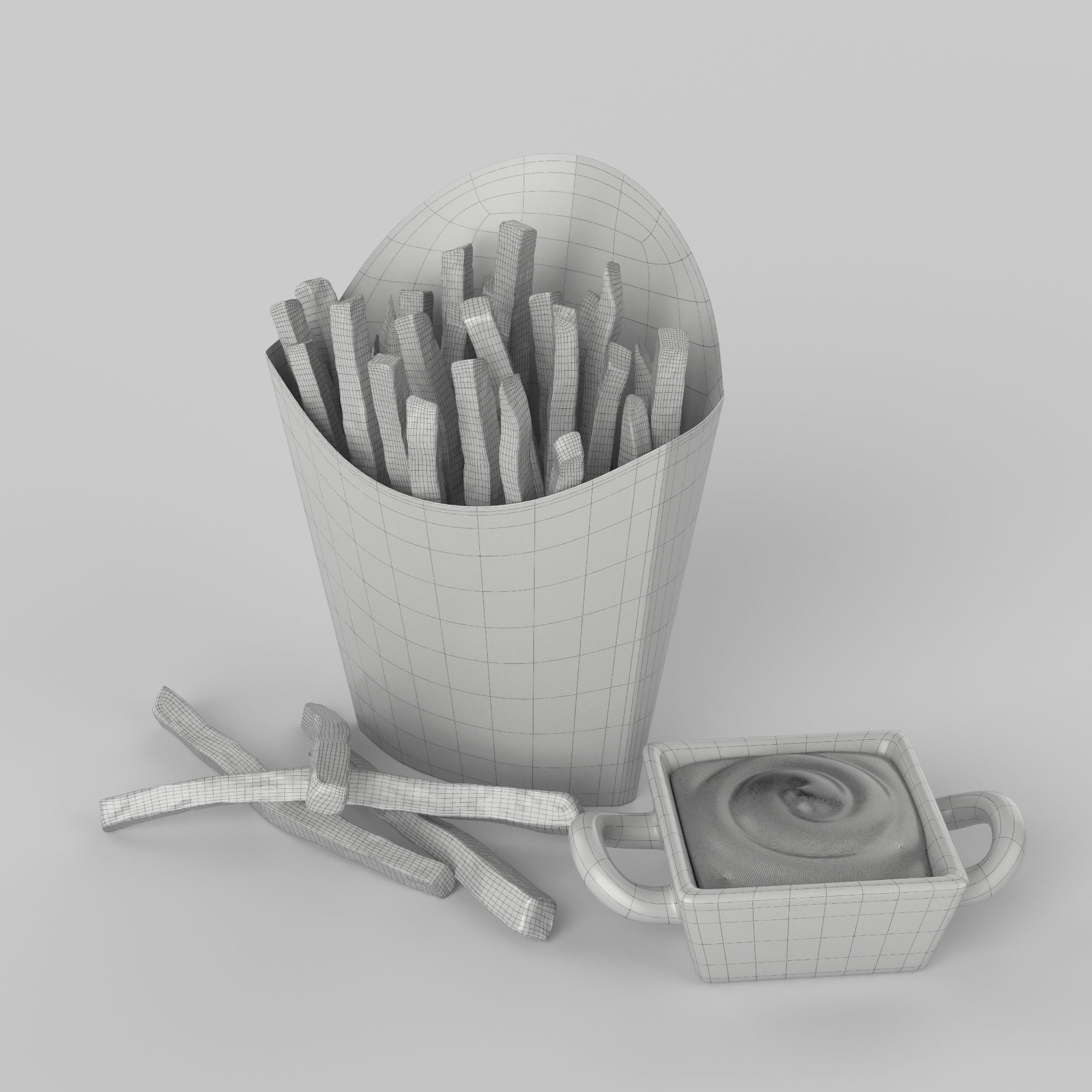 french fries 3D model | CGTrader
