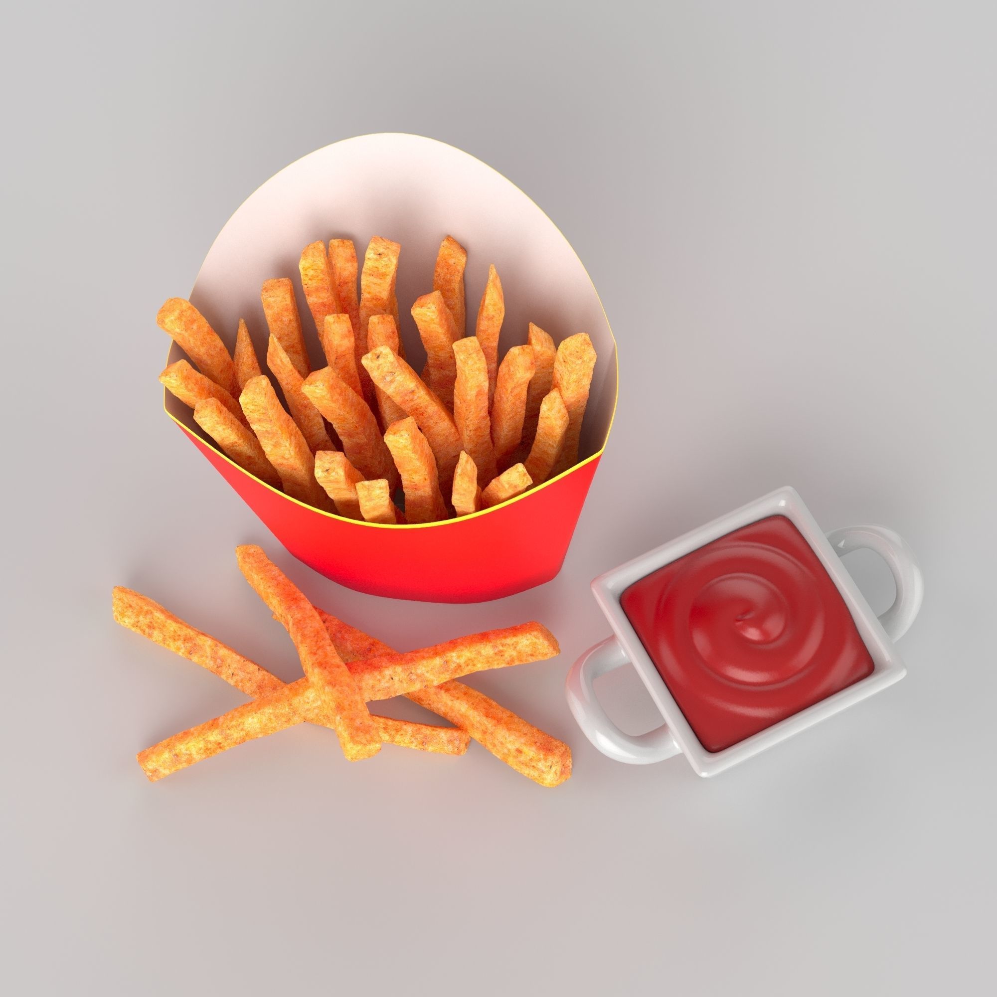 french fries 3D model | CGTrader