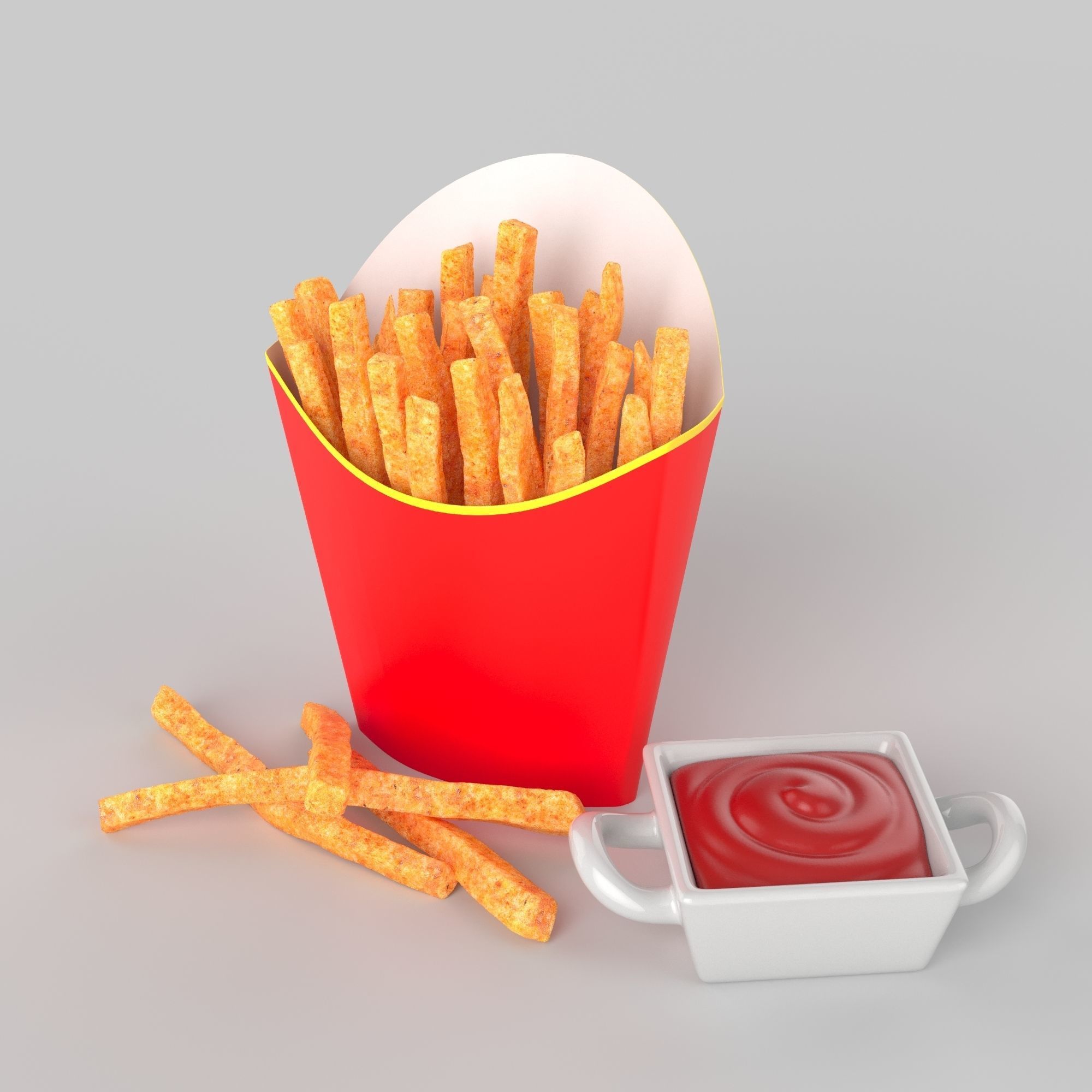 french fries 3D model | CGTrader