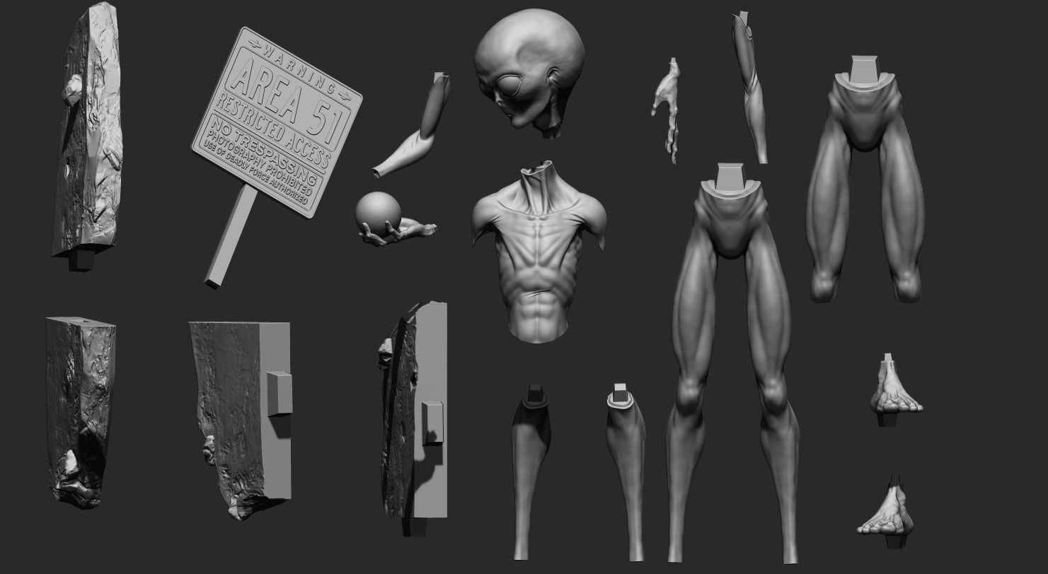 Alien grey 3D model 3D printable | CGTrader