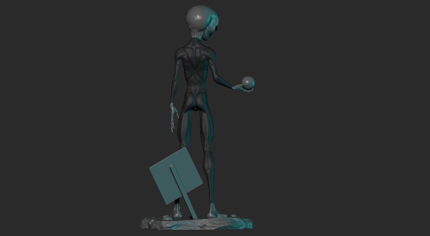 Alien grey 3D model 3D printable | CGTrader