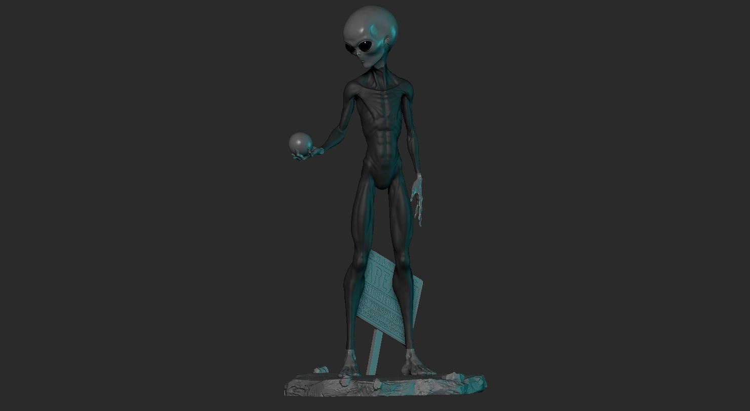Alien grey 3D model 3D printable | CGTrader