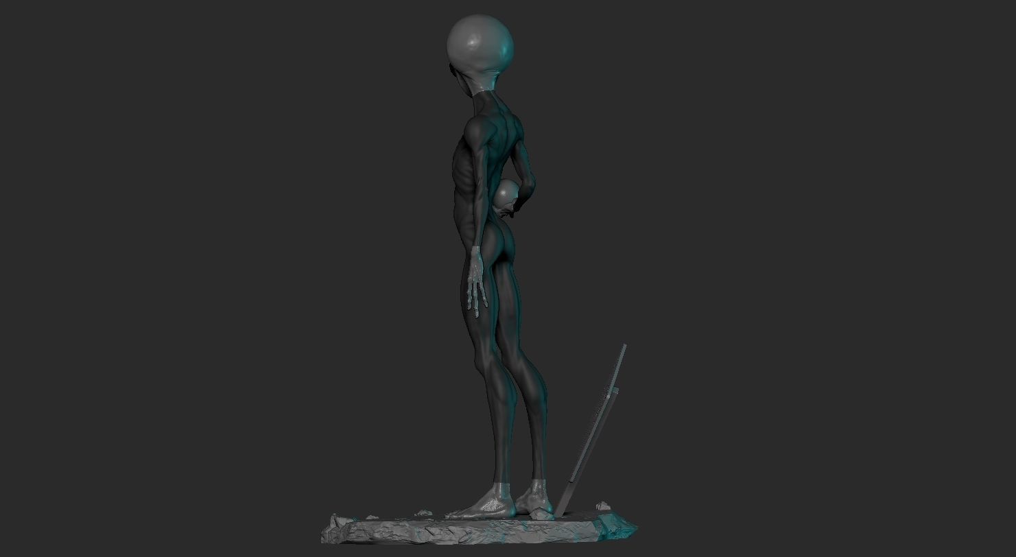 Alien grey 3D model 3D printable | CGTrader