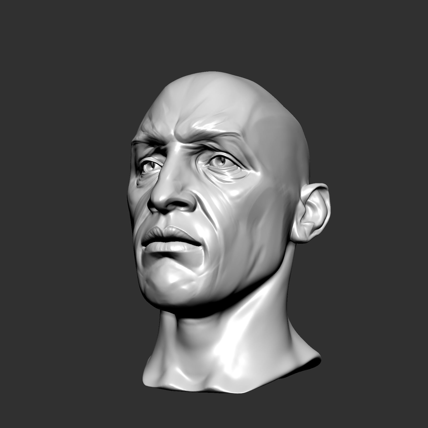 Male head sculpt human anatomy fantasy futuristic 3D model | CGTrader