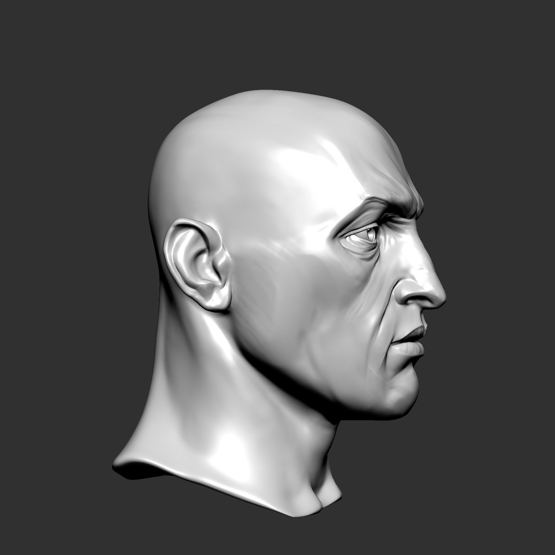 Male head sculpt human anatomy fantasy futuristic 3D model | CGTrader
