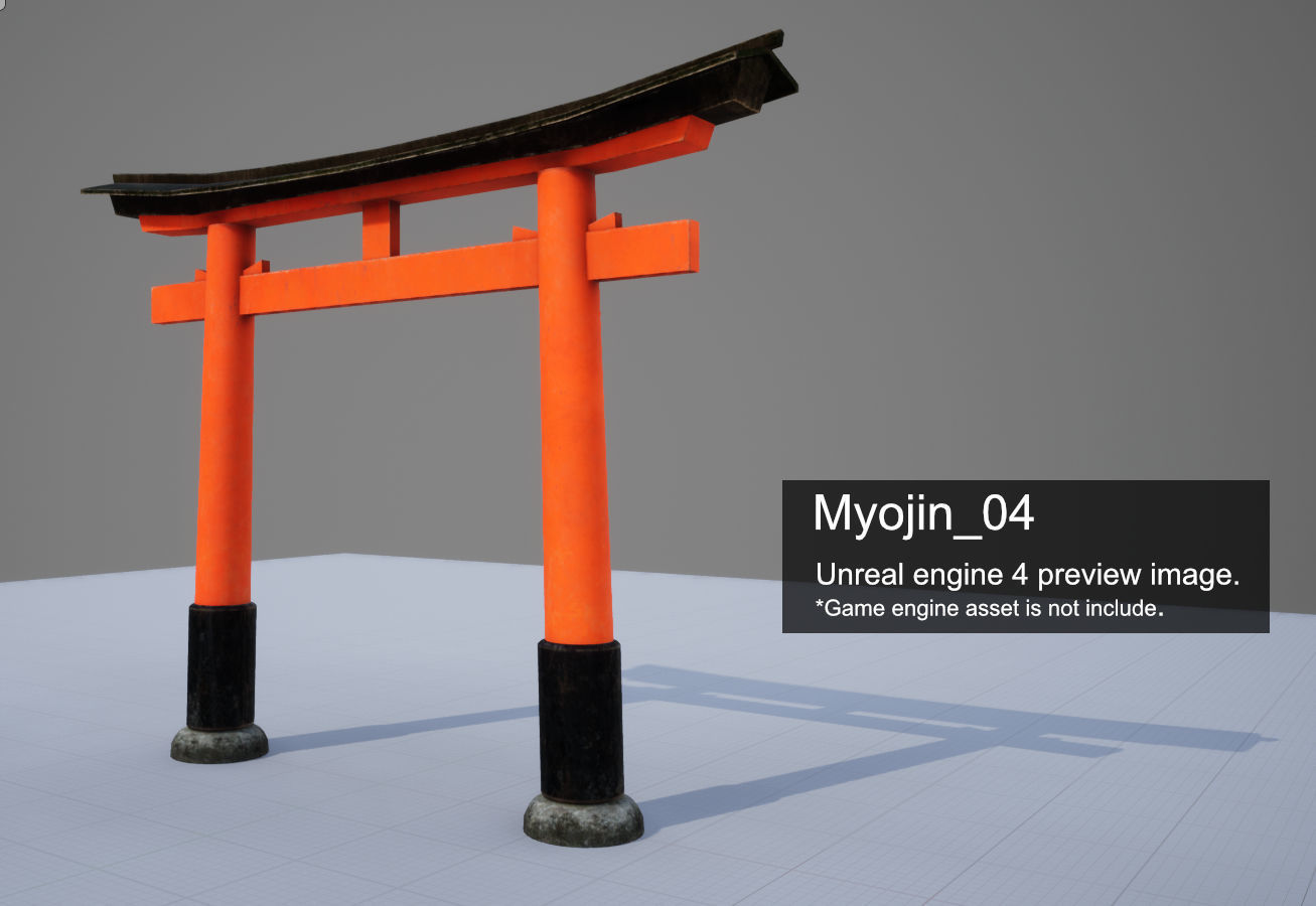 3D model Japanese Torii Set -Myojin Torii- VR / AR / low-poly | CGTrader
