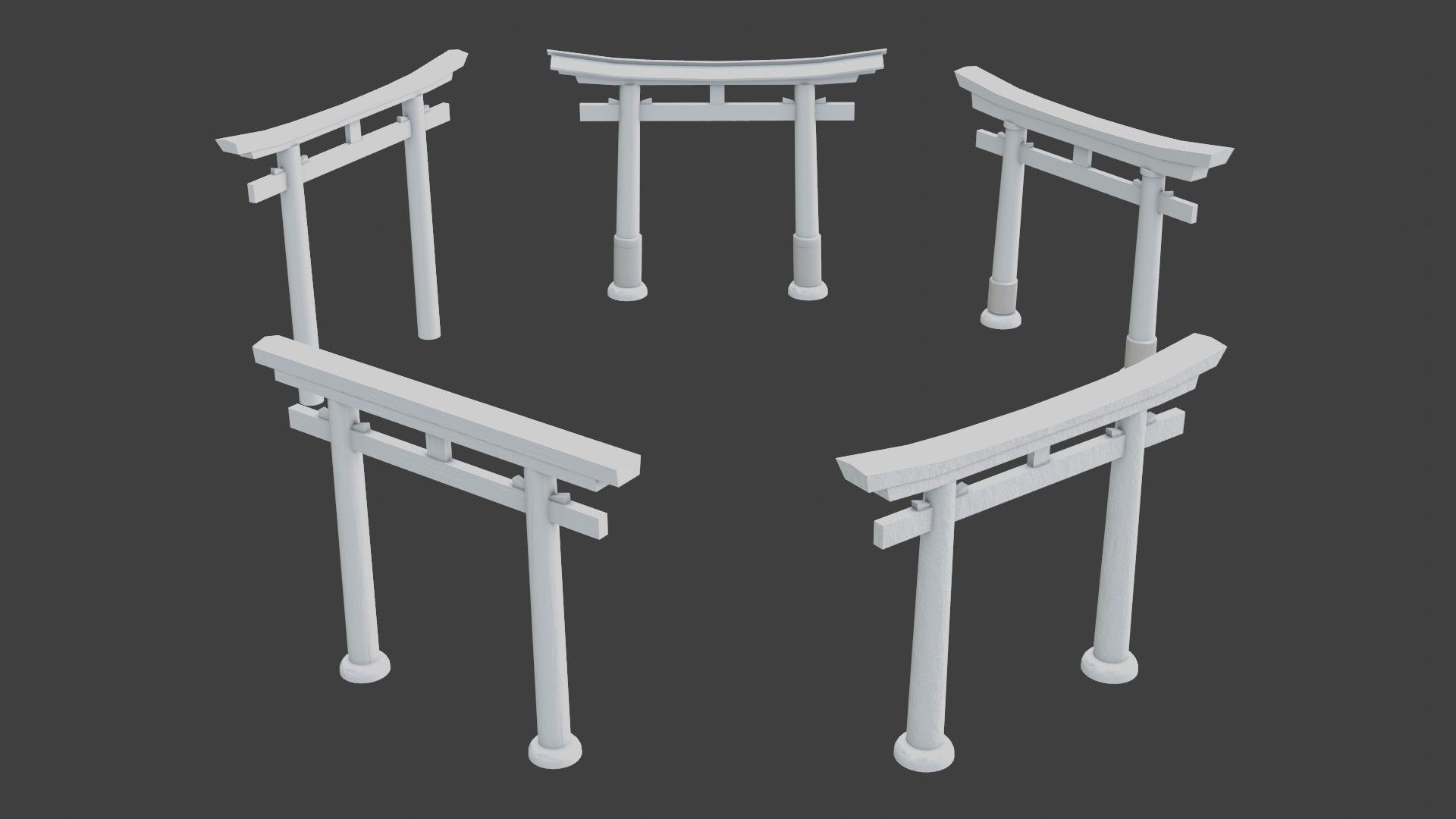3D model Japanese Torii Set -Myojin Torii- VR / AR / low-poly | CGTrader
