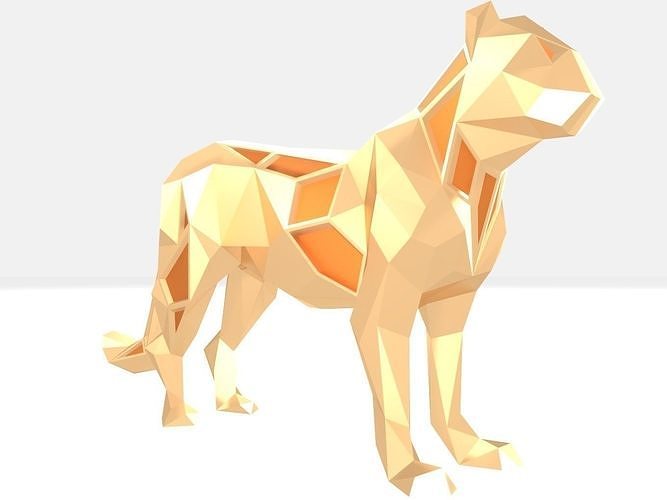 Polygonal Leopard Parametric 3D model 3D printable | CGTrader