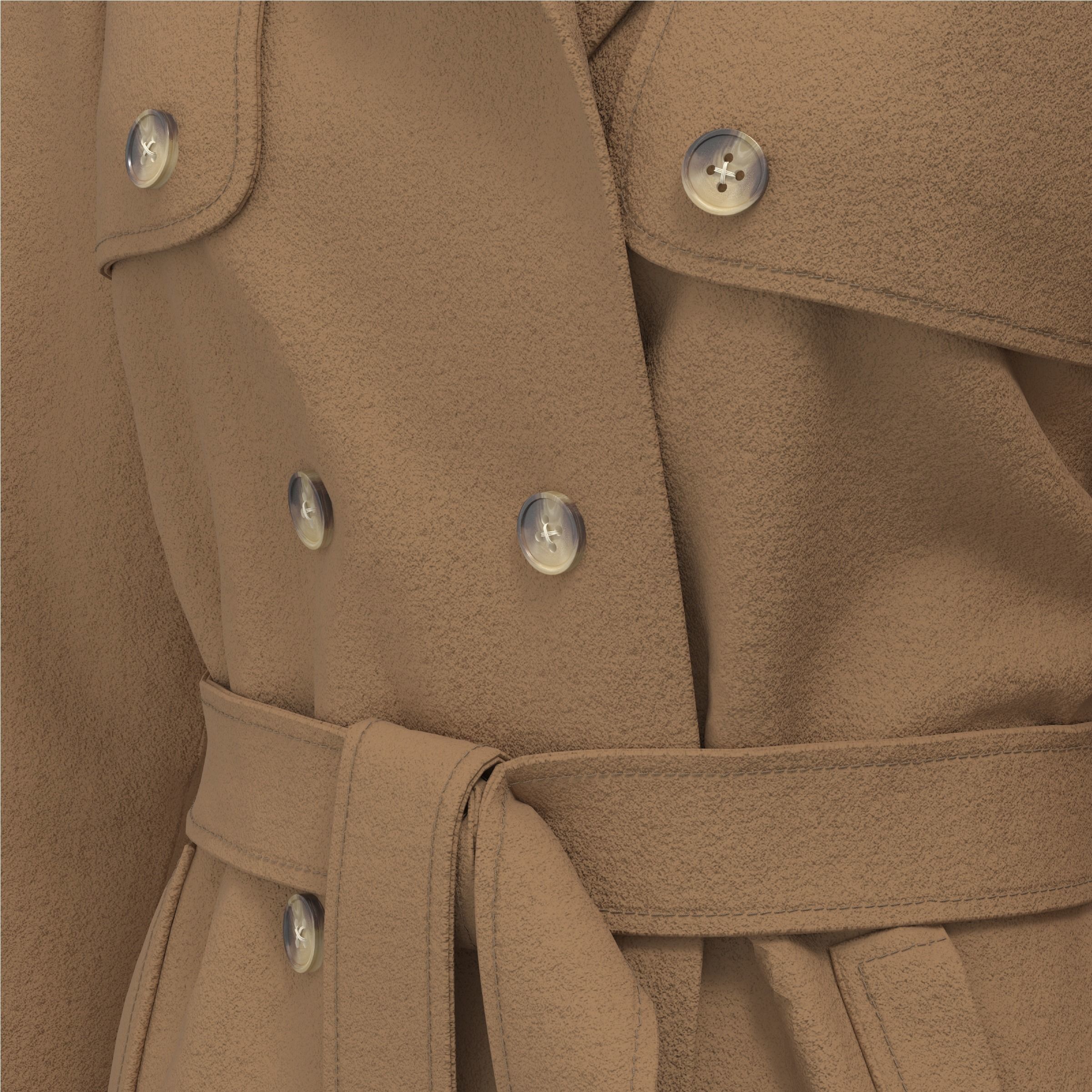 Wool trench coat 3D model | CGTrader