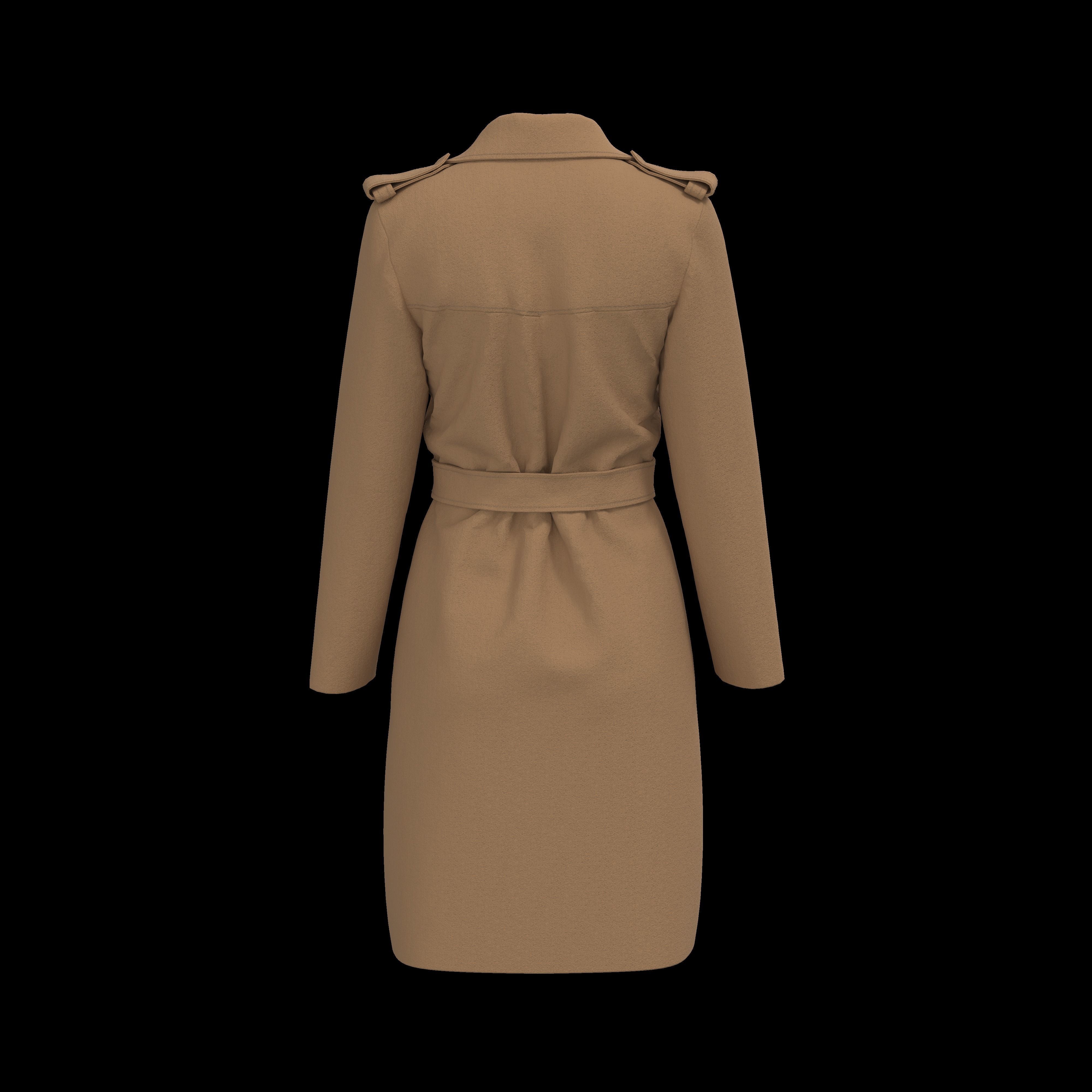 Wool trench coat 3D model | CGTrader