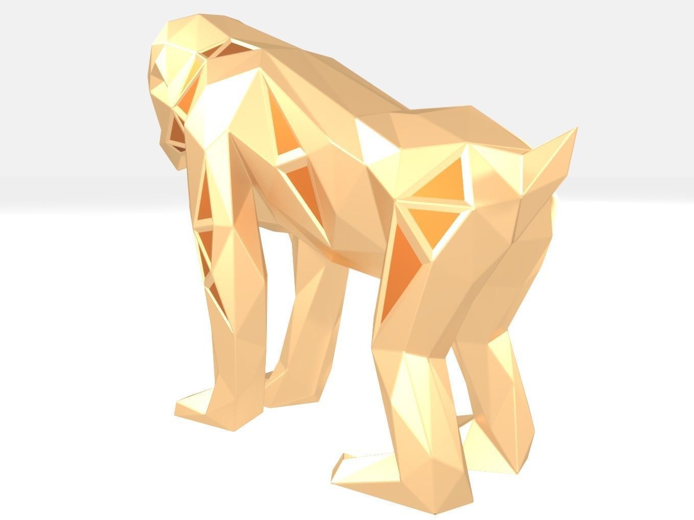 Polygonal Monkey Parametric 3D model 3D printable | CGTrader