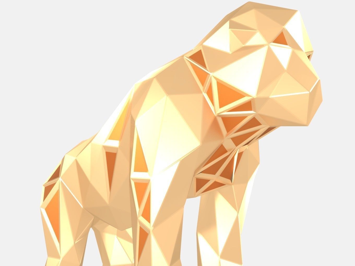 Polygonal Monkey Parametric 3D model 3D printable | CGTrader