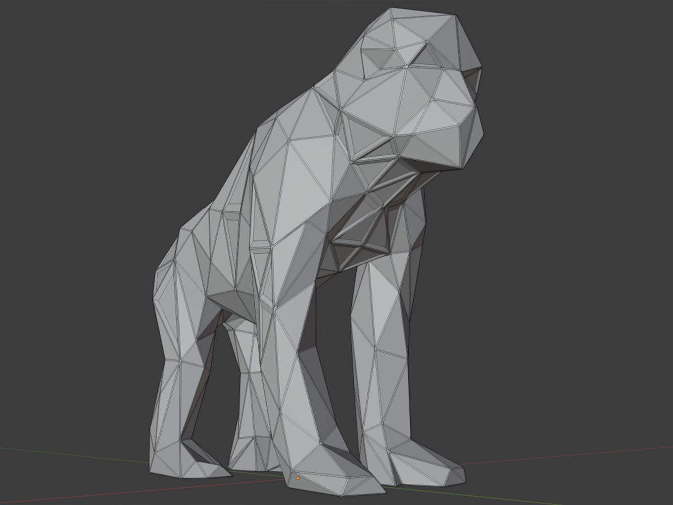 Polygonal Monkey Parametric 3D model 3D printable | CGTrader