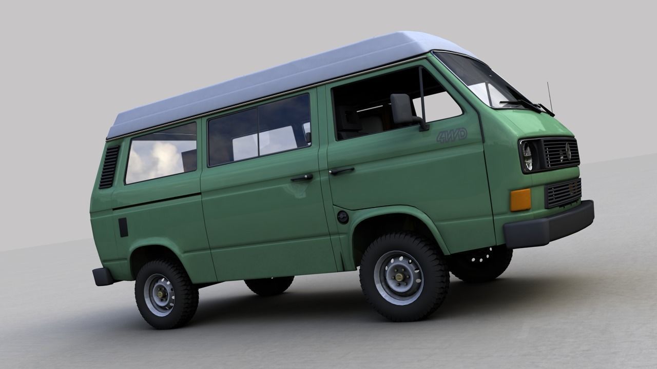 3D model VOLKSWAGEN T3 TRANSPORTER SYNCRO 4X4 1986 VR / AR / low-poly ...