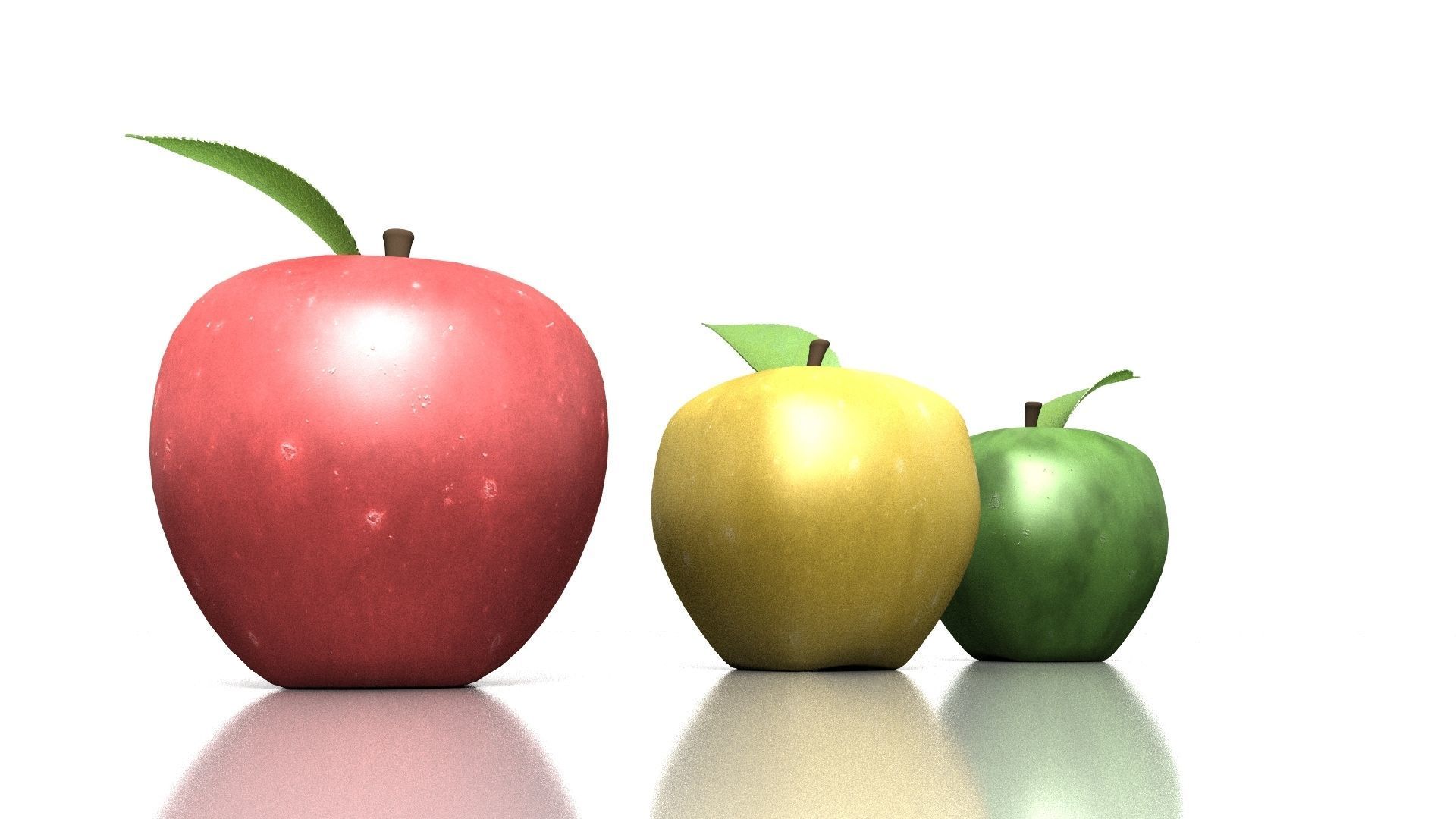 Apple in three colors free 3D model | CGTrader
