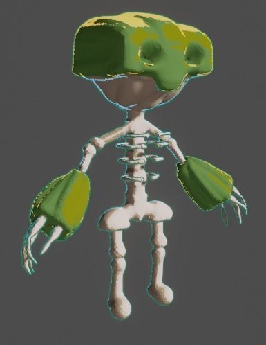 rock fighter skeleton 3D model rigged | CGTrader