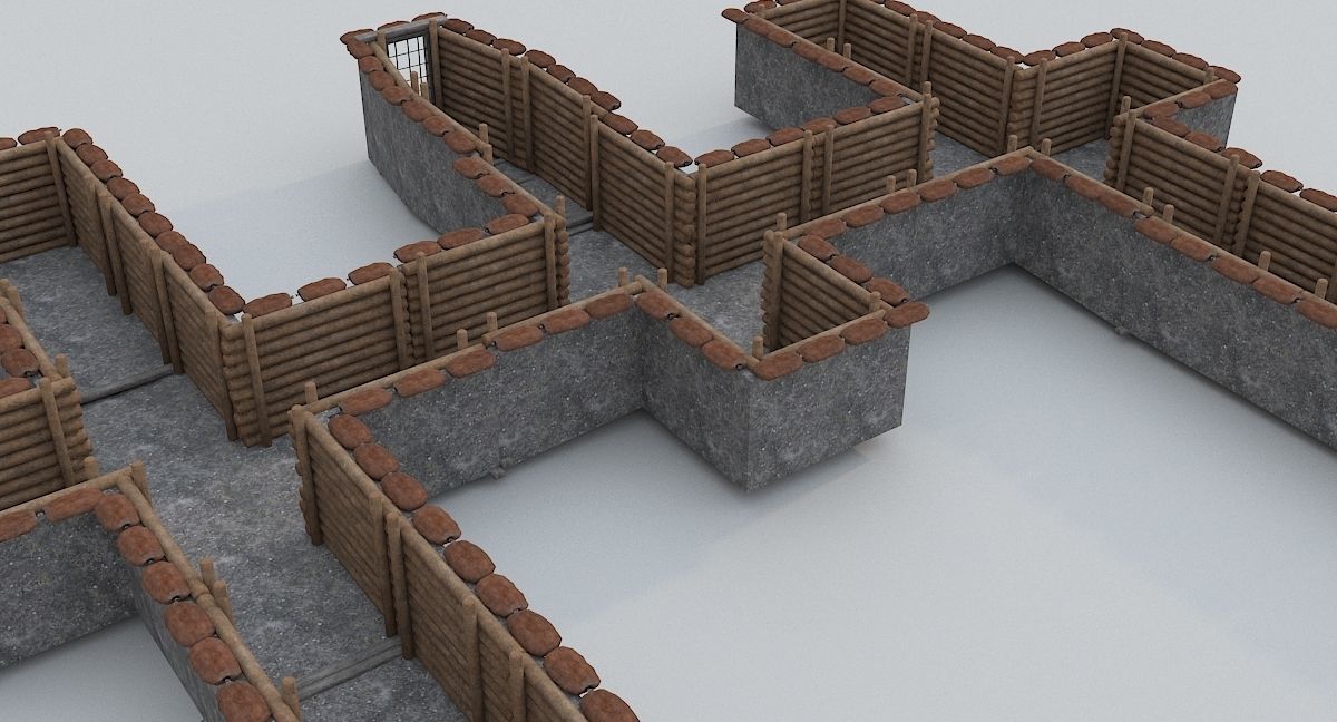 3D model Modular Military Trenches VR / AR / low-poly | CGTrader