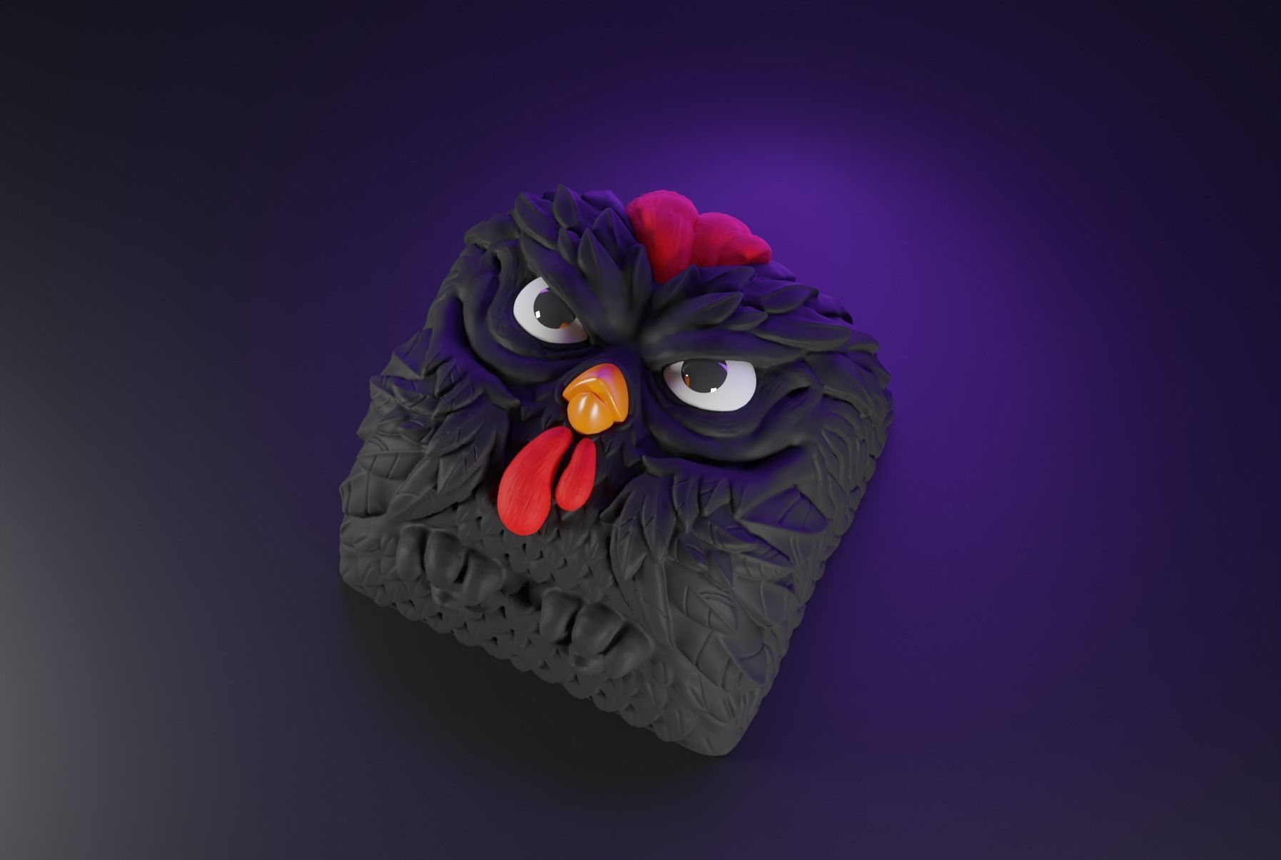 Rooster Keycap 3D model 3D printable | CGTrader