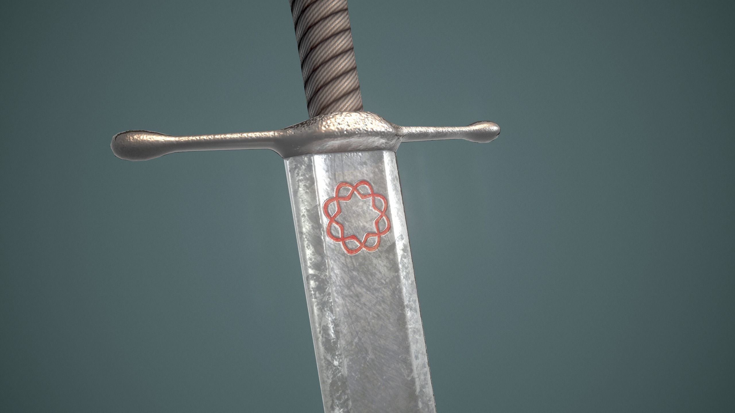 3D model Red clan medieval fantasy sword VR / AR / low-poly | CGTrader