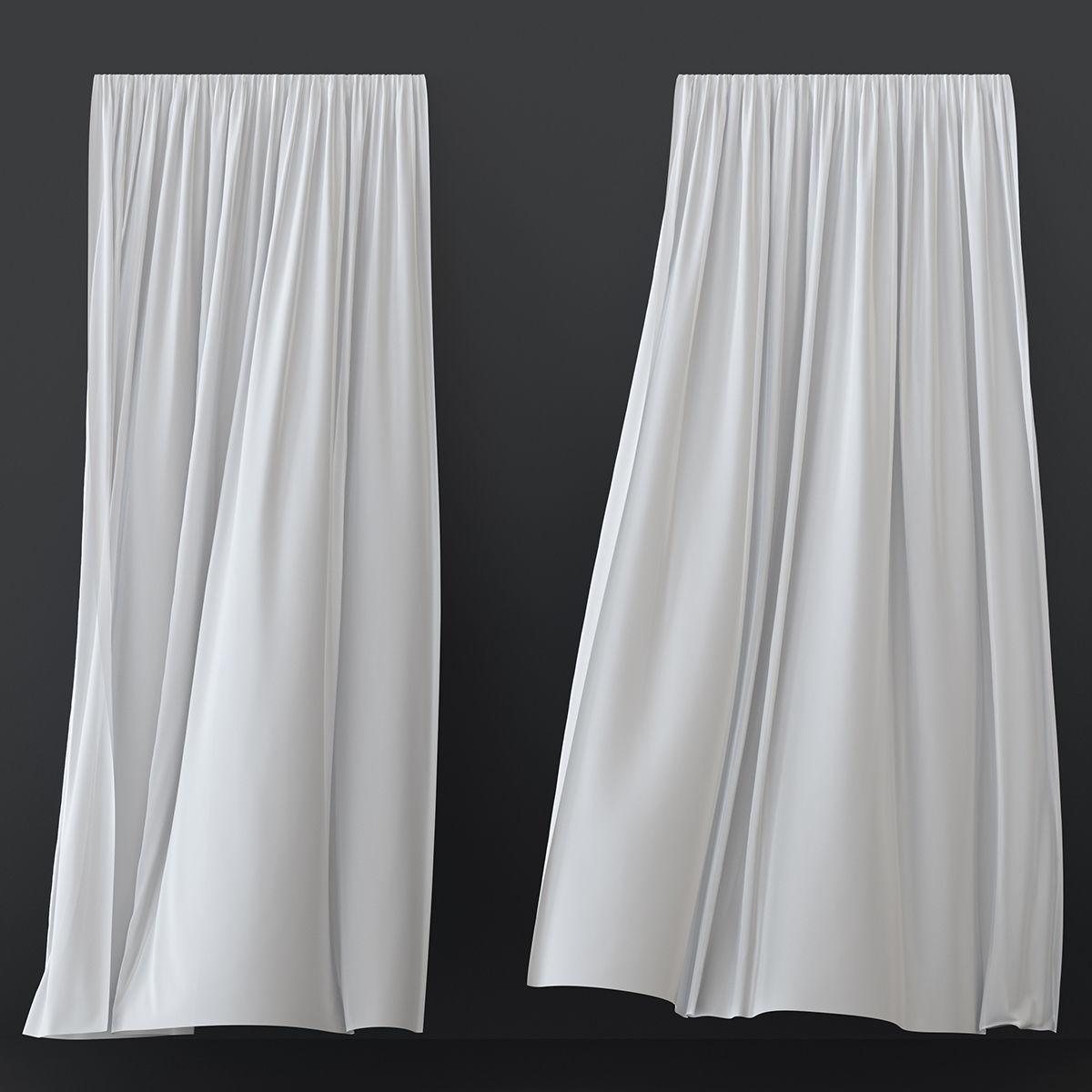 Curtain in the wind 4 3D model | CGTrader