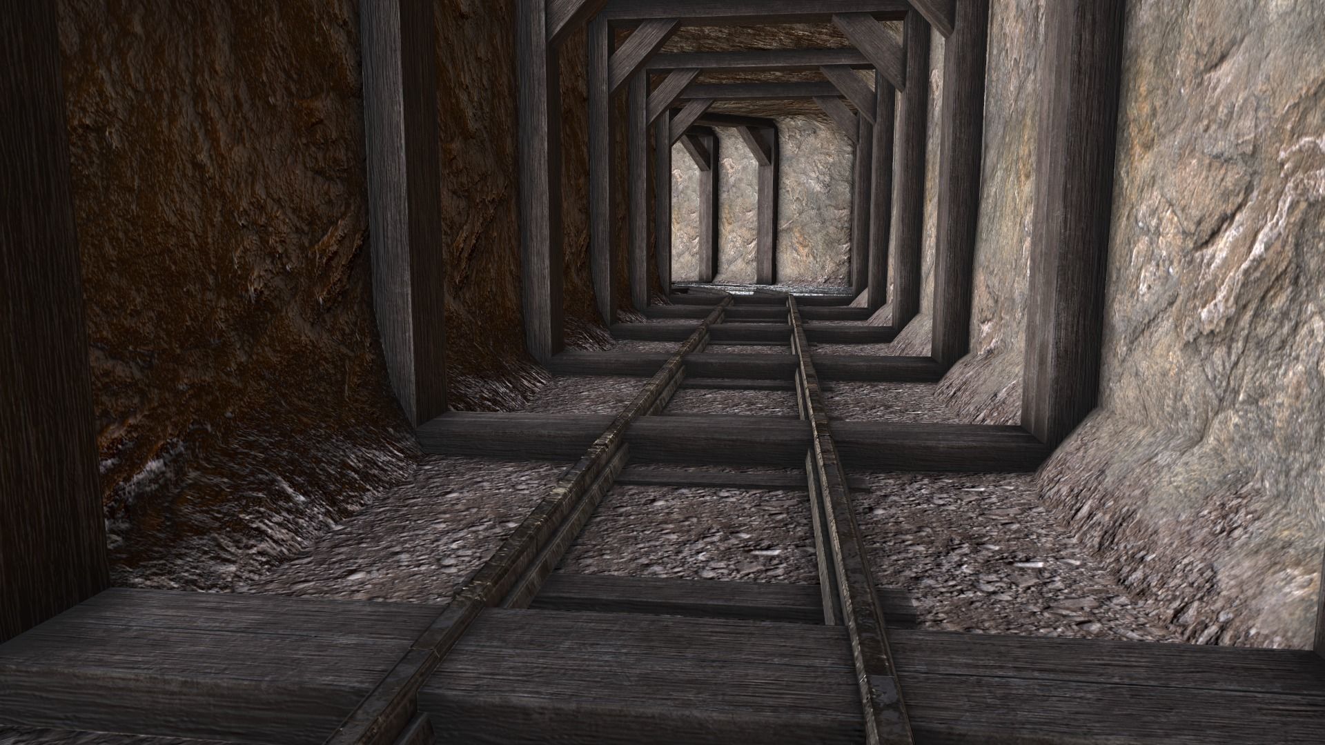 3D model Modular Low Poly PBR Underground Mine VR / AR / low-poly ...