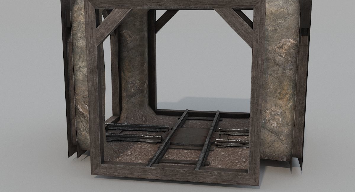 3D model Modular Low Poly PBR Underground Mine VR / AR / low-poly ...