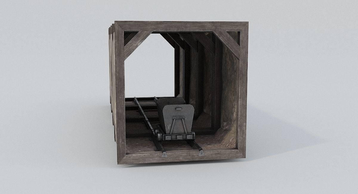 3D model Modular Low Poly PBR Underground Mine VR / AR / low-poly ...