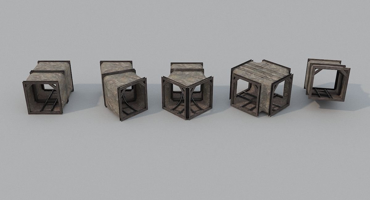 3D model Modular Low Poly PBR Underground Mine VR / AR / low-poly ...