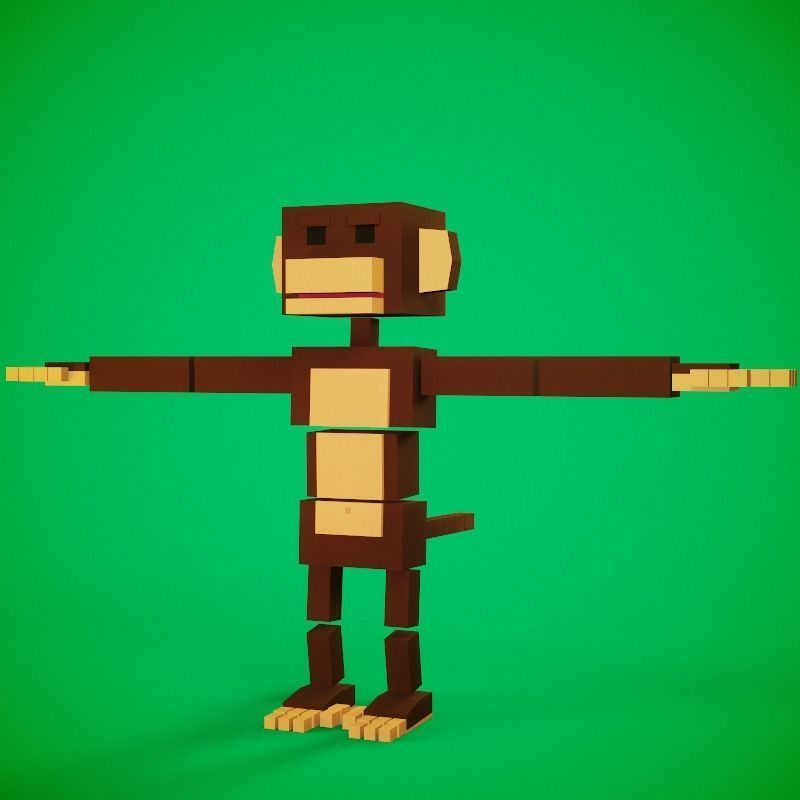 3D model Stylized Monkey Rigged-Animated VR / AR / low-poly | CGTrader