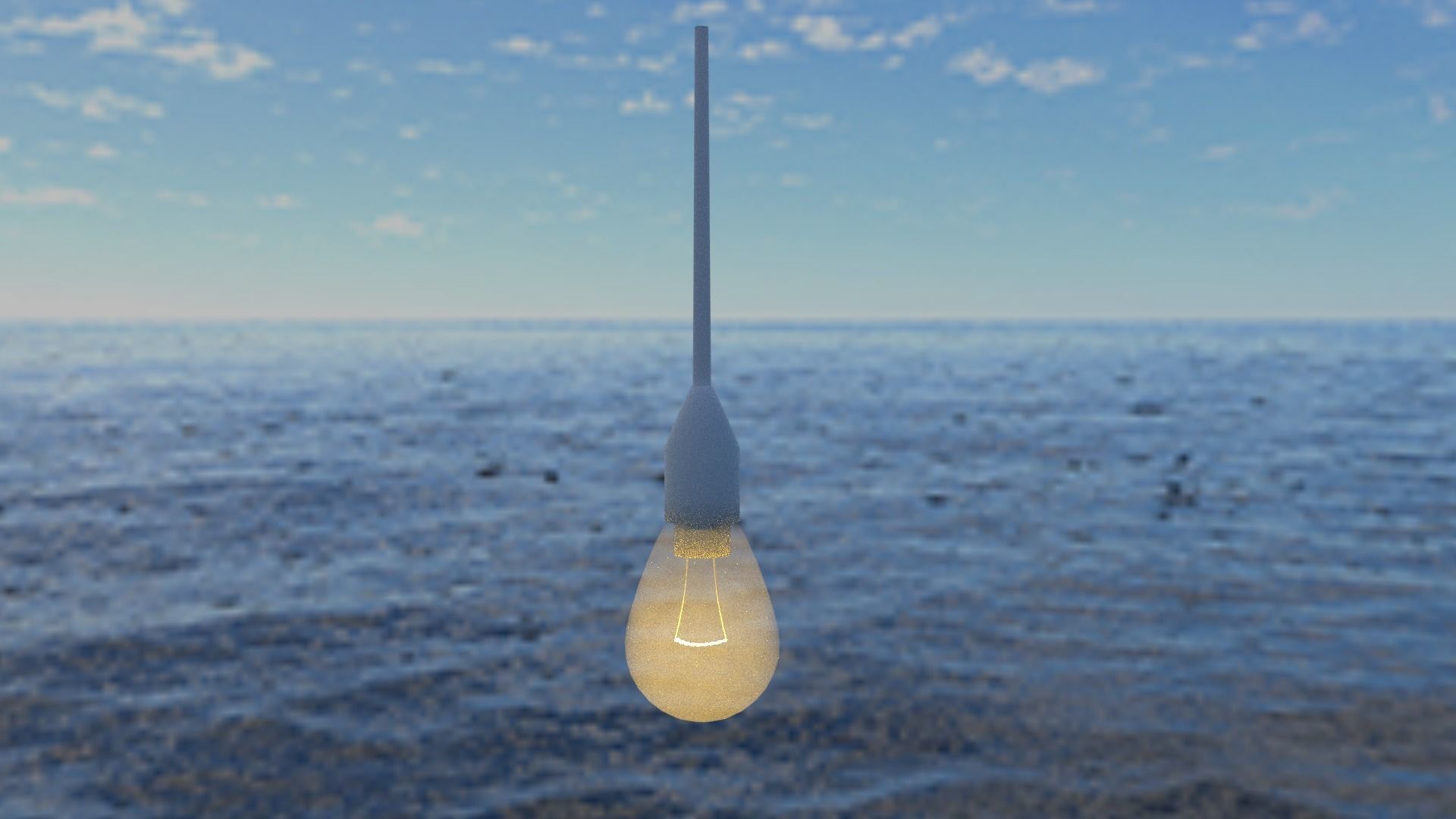 Low poly bulb model light floating in ocean animation free VR / AR ...