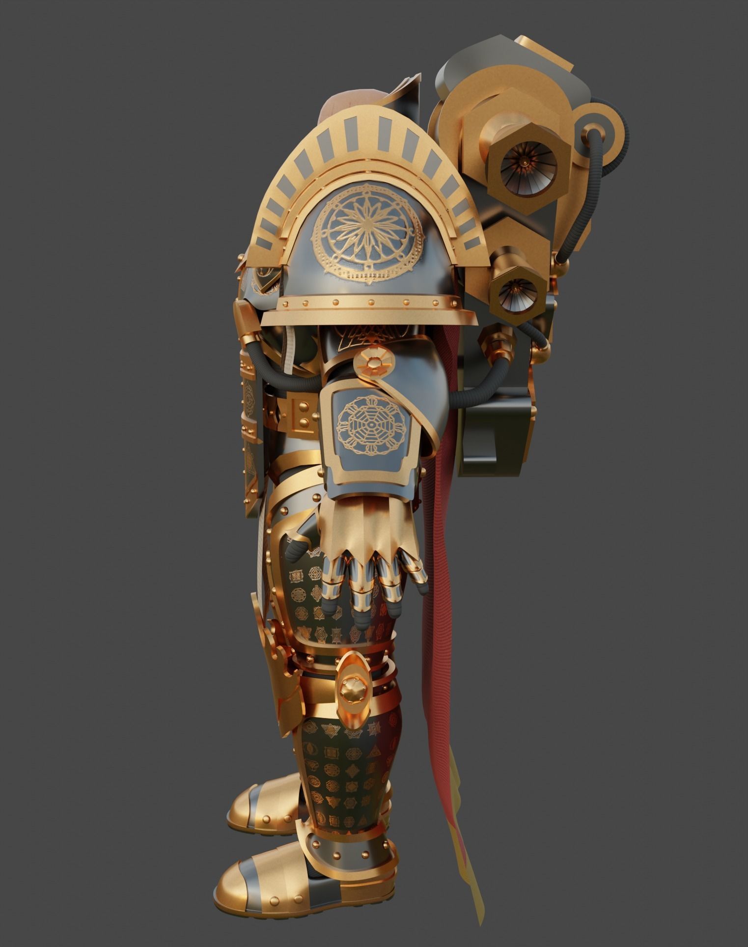 lorgar knight in gold armor 3D model | CGTrader