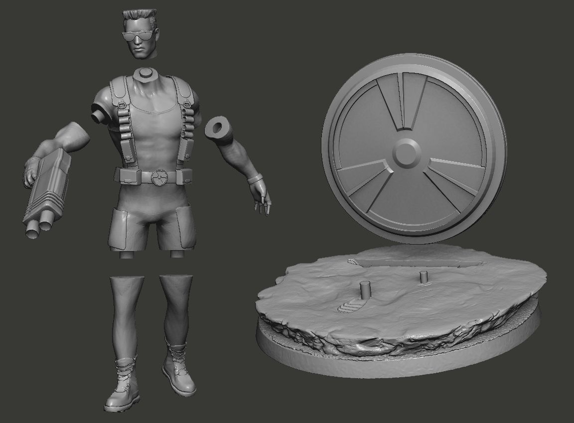 Duke Nukem Gun Base 3D model 3D printable | CGTrader